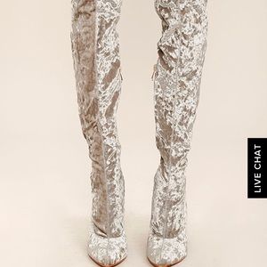 GoJane | Shoes | Julia Grey Velvet Thigh High Boots | Poshmark
